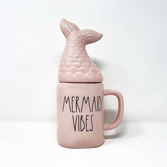 Rae Dunn | Kitchen | New Rae Dunn Mermaid Vibes Mug Light Pink With Fin ...